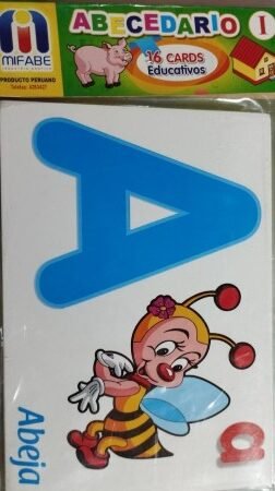 Abecedario I (A-N) Mayúsculas Script - Tarjetas Léxicas Mifabe